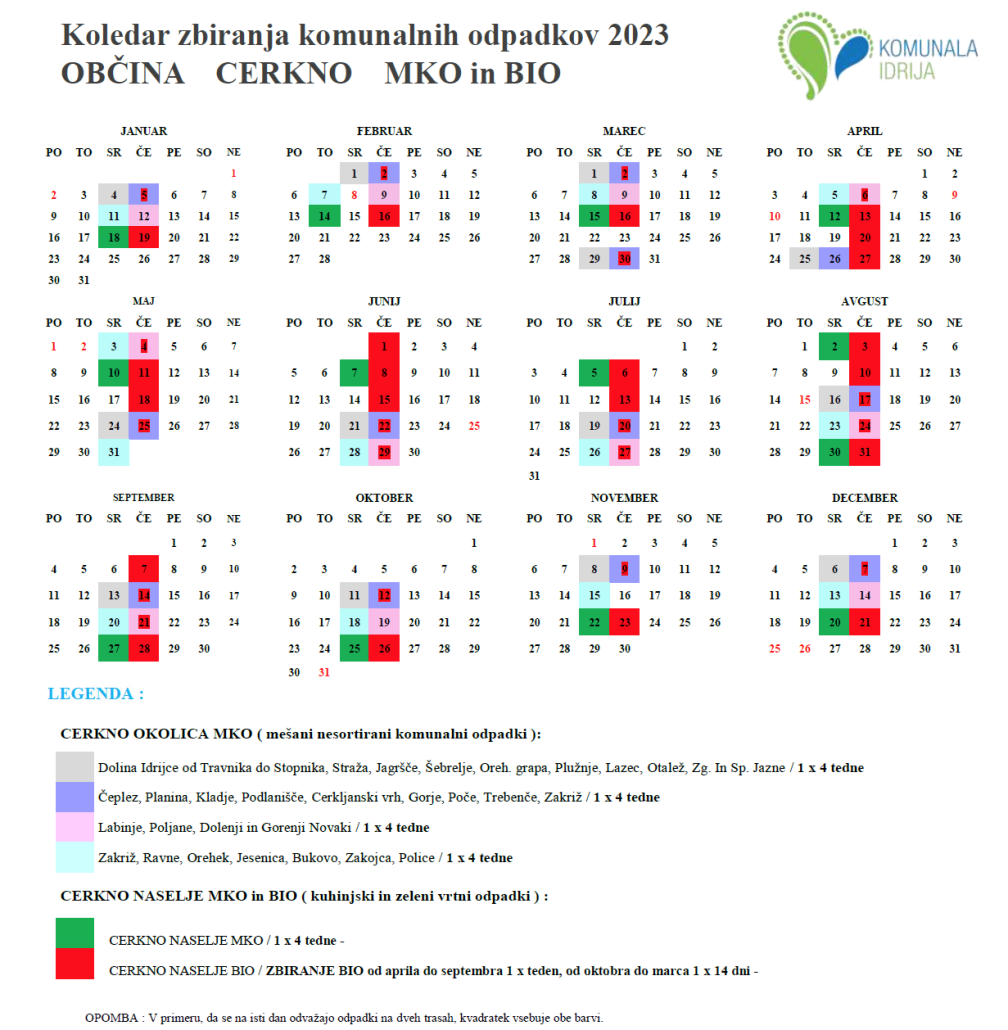 Ceniki storitev – Občina Cerkno