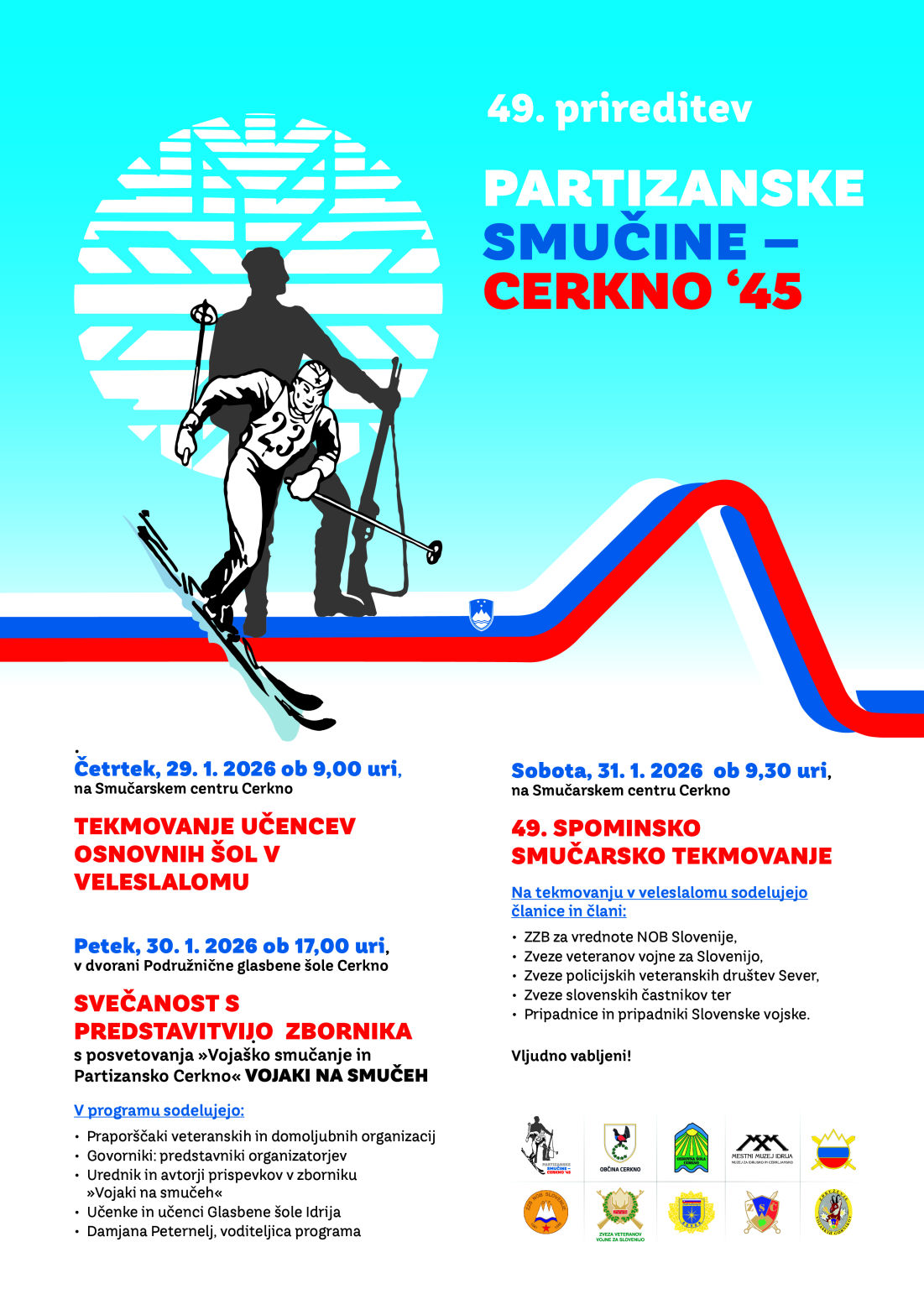 49. spominske smučarske tekme Partizanske smučine Cerkno 45 – Občina Cerkno